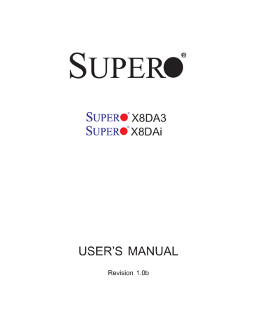 SUPER X8DA3, X8DAi User’s Manual | Manualzz