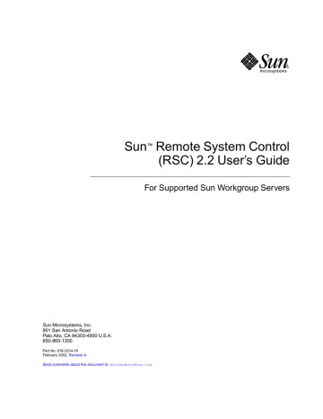 Remote System Control RSC User's Guide | Manualzz