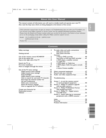 Philips 32PF9531/79 User manual Instruction manual | Manualzz