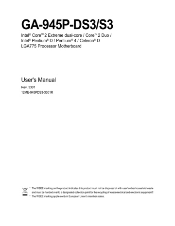 Flash BIOS Method Introduction. Gigabyte GA-945P-DS3 (REV. 2.0), GA ...