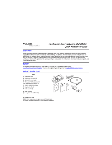 Fluke LinkRunner Pro Network Multimeter Specification | Manualzz
