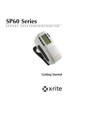 X-Rite SP62 Spehre Based Spectrometer Instruction manual | Manualzz
