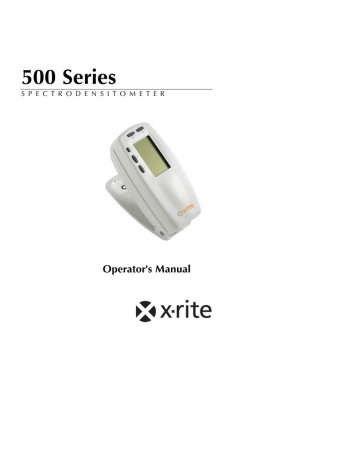 X-Rite 504 SpectroDensitometer User manual | Manualzz