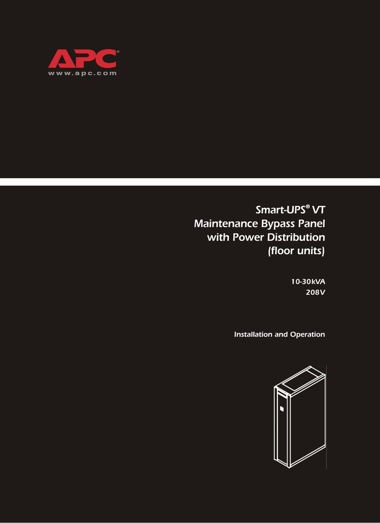 APC Smart-UPS VT Installation Manual | Manualzz