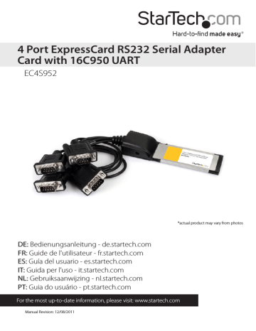 StarTech.com 4 Port Native ExpressCard RS232 Serial Adapter Card with ...