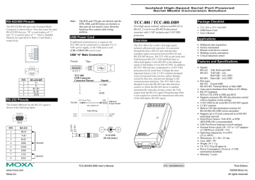 Moxa TCC-80 User's manual | Manualzz