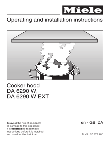 Miele DA 6290 W Datasheet | Manualzz