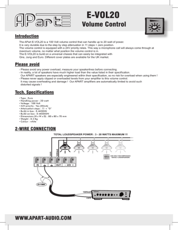 Biamp Apart E-VOL20 Manual | Manualzz