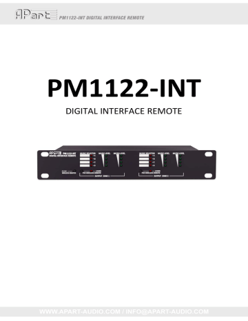 APart PM1122-INT Specification | Manualzz