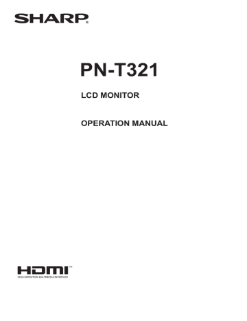 Sharp PN-T321 Instruction manual | Manualzz