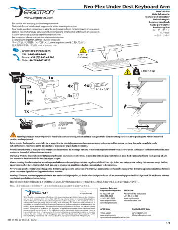 Ergotron Neo-Flex Underdesk Keyboard Arm User's Guide | Manualzz