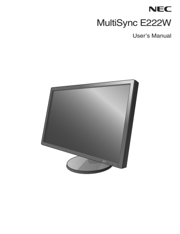 NEC E222W-BK User's manual | Manualzz