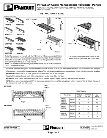 Panduit WMPH2E patch panel Manual | Manualzz