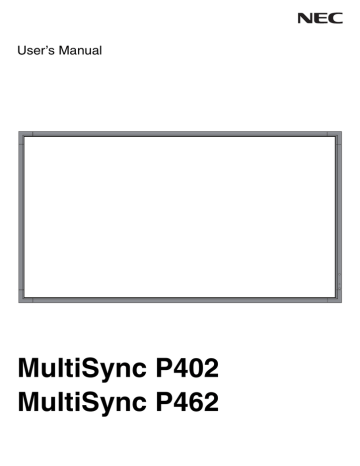 NEC P402 User's manual | Manualzz