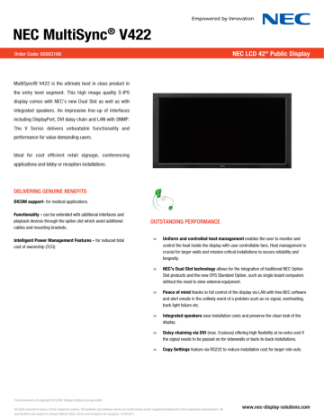 NEC V422 Manual | Manualzz