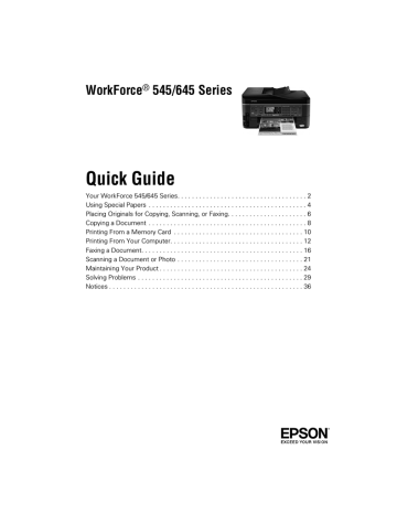 Epson WorkForce 645 Quick guide | Manualzz