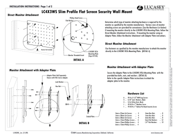 Lucasey LC4X3WS flat panel wall mount Installation Instructions | Manualzz