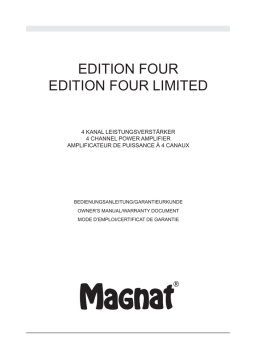 Magnat EDITION FOUR - Owner's manual, User manual