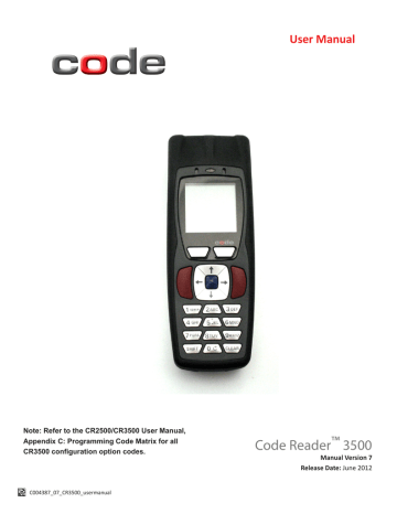 Code Corporation CR3500 User manual | Manualzz