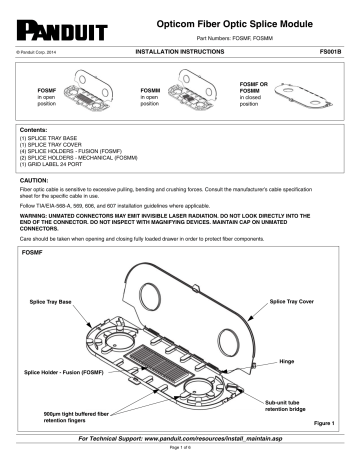 Panduit FOSMF mounting kit Installation Instructions | Manualzz