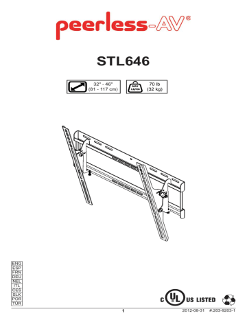 Peerless STL646 flat panel wall mount Spezifikation | Manualzz