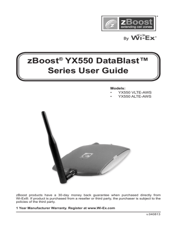 Setting Up Your zBoost Signal Booster. zBoost YX550-ALTE-AWS, YX550 ...