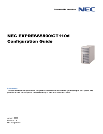 NEC Express5800 GT110d Configuration Guide | Manualzz
