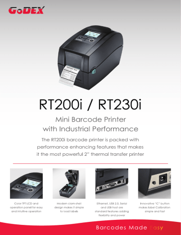 Godex RT200i | Manualzz