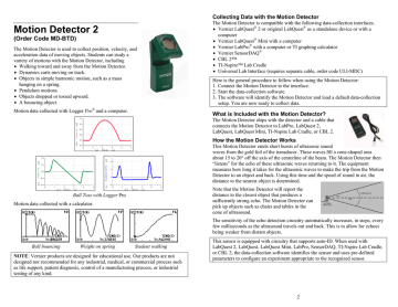 Vernier Motion Detector Specification | Manualzz