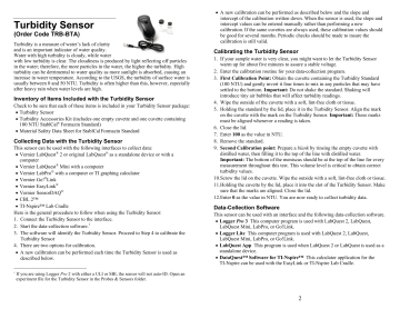 Vernier Turbidity Sensor Specification | Manualzz
