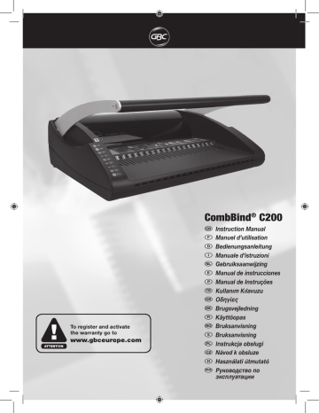 GBC CombBind 200 Instruction manual | Manualzz