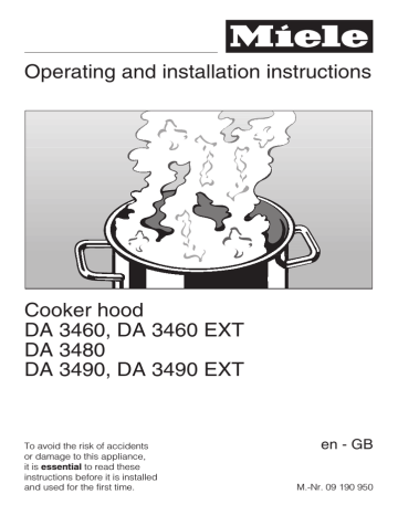 Miele DA 3460 cooker hood Datasheet | Manualzz