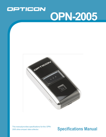 Opticon OPN2005 bar code reader Specification | Manualzz