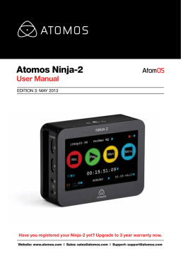 Atomos Ninja 2 - User manual, Quick start Guide
