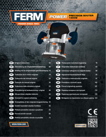 Ferm PRM1015 power router Instruction manual | Manualzz