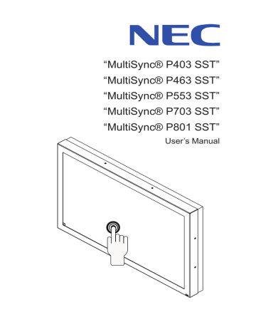 NEC P403 SST User's manual | Manualzz
