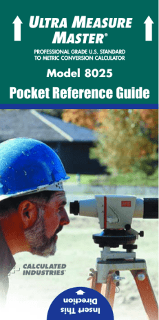 Calculated Industries Ultra Measure Master Reference Guide | Manualzz