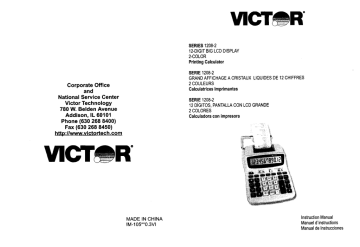 Victor Technology 1208-2 calculator | Manualzz
