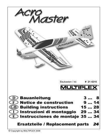MULTIPLEX kit AcroMaster null | Manualzz