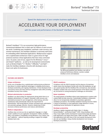 Borland InterBase 6.0 Server Edition Datasheet | Manualzz