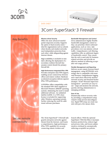 3com Superstack 3 Firewall Datasheet | Manualzz