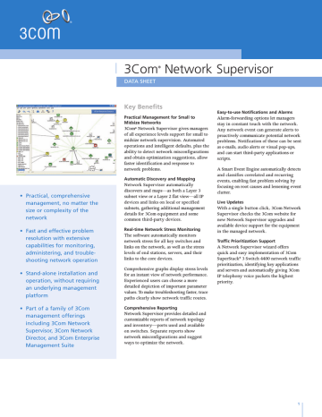 3com Network Supervisor Advanced Package Data Sheet | Manualzz