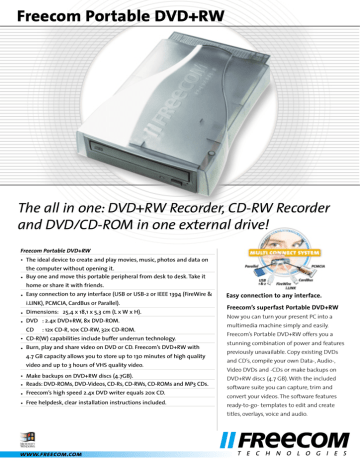 Freecom Portable II DVD+RW USB-2 Datasheet | Manualzz
