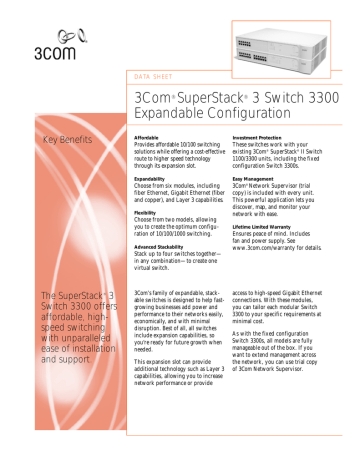 3com SuperStack® II Switch Matrix Cable Datasheet | Manualzz