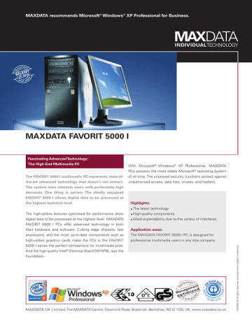 Maxdata Favorit 5000 Datasheet | Manualzz