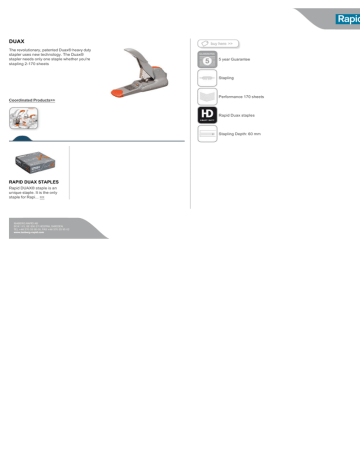 Rapid DUAX Datasheet | Manualzz