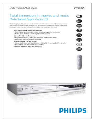 Philips DVD/SACD Player Datasheet | Manualzz