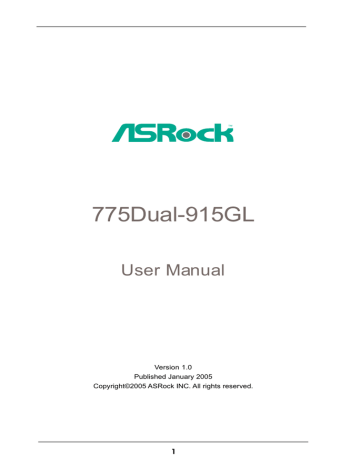 Asrock 775DUAL-915GL Datasheet | Manualzz