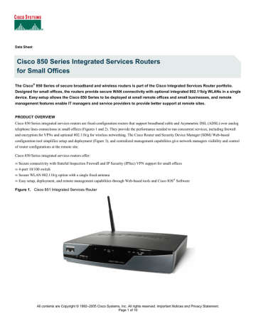 Cisco 857 Datasheet | Manualzz