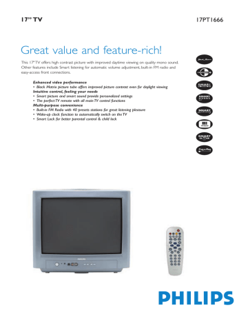 Philips 17" TV Crystal Clear Datasheet | Manualzz